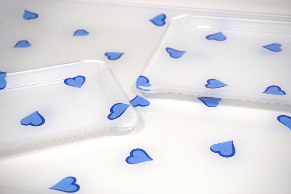 Coeurs Blue Laminated Trays