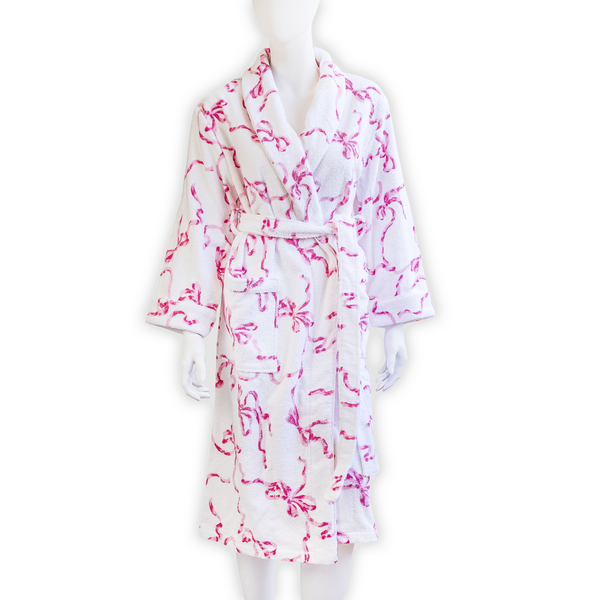 Rubans Pink Terry Robes (Size Large) – D Porthault