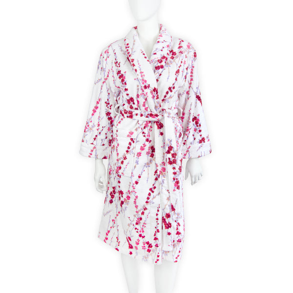 Brindilles 粉色/酒红色毛圈布长袍 – D Porthault