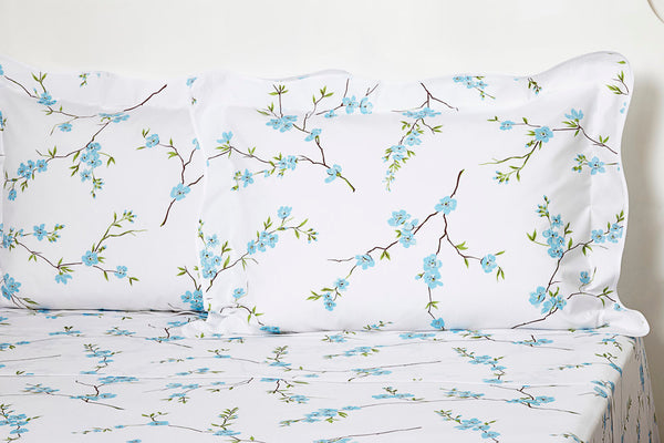 Fleurs de Pêcher Blue Bed Linens – D Porthault